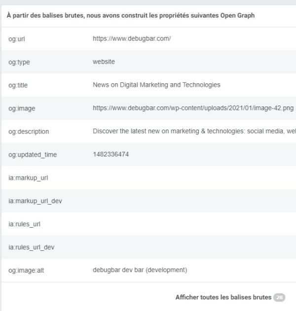 Facebook debugger : how to use the opengraph share