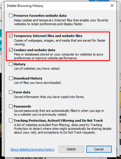 How to clear cache in Internet Explorer | DebugBar