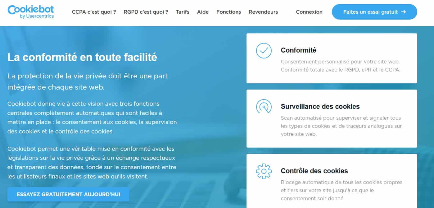 CookieBot: the tool that will make your website RGPD compliant