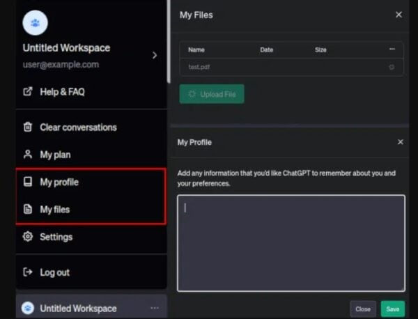 Emerging Features for ChatGPT: Leak Reveals User Profiles and File Download