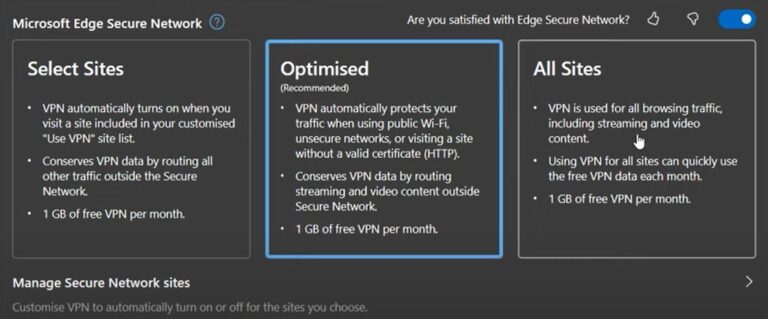 Edge Secure Network: Microsoft Edge amplifies integrated VPN capability ...
