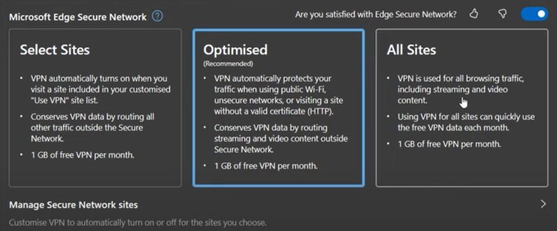 Edge Secure Network: Microsoft Edge amplifies integrated VPN capability ...